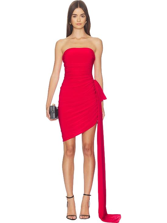 NORMA KAMALI Norma Kamali Strapless Diana Mini Dress With Bow